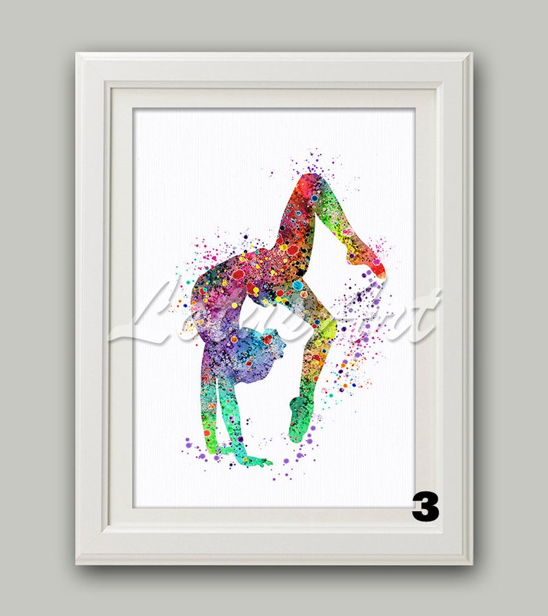 Gymnastics Tumbling Wall Art Watercolor Print Sports Poster - Etsy
