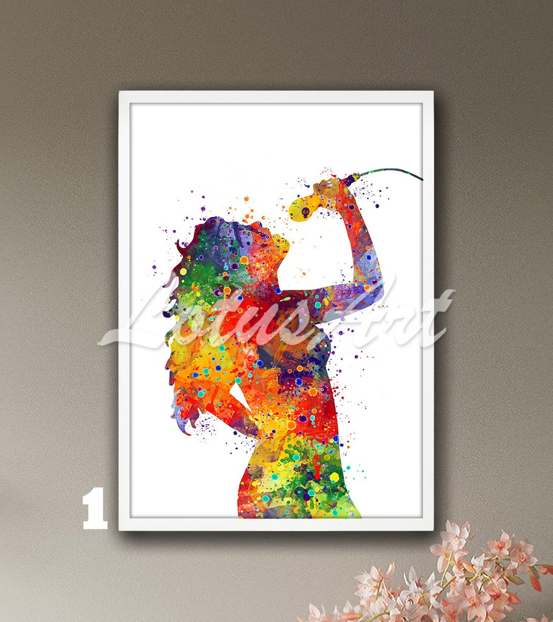 Girl Singing Wall Art Watercolor Print Kids Room Decor Painting Nursery ...