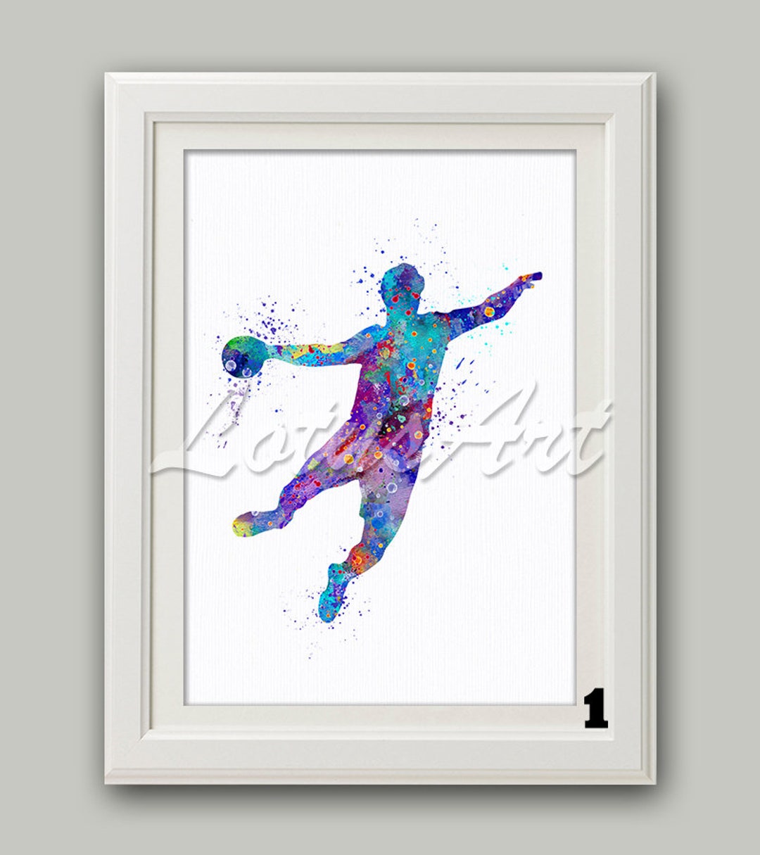 Boy Handball Wall Art Watercolor Print Male Sports Poster Kids - Etsy