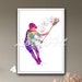 Girl Lacrosse Art Watercolor Print Sports Poster Home Decor Girls Room ...