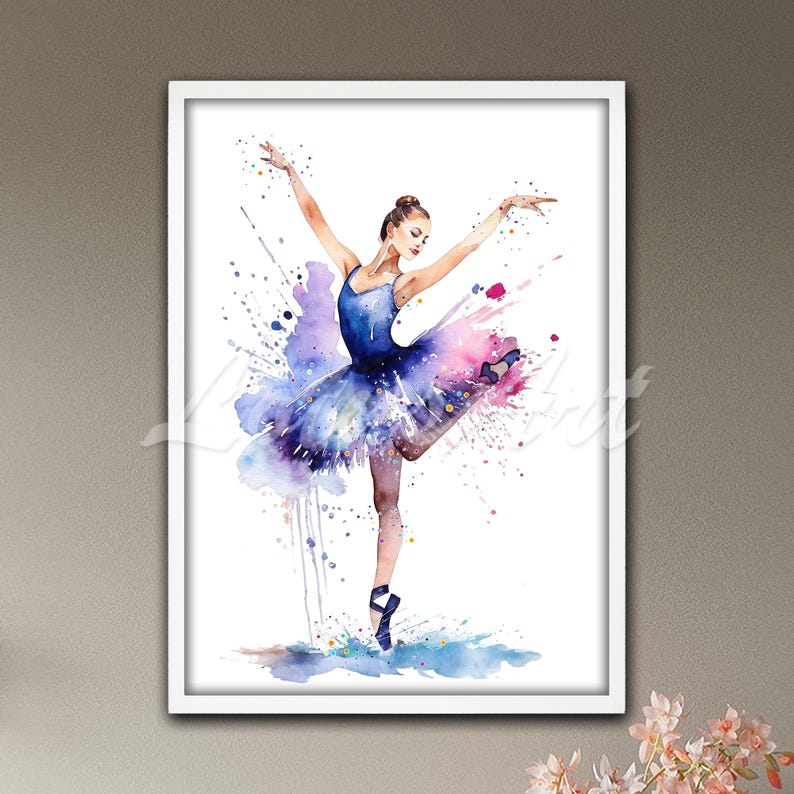 Watercolor Ballerina Print: Ballet Dancer Wall Art, Nursery Decor - Etsy