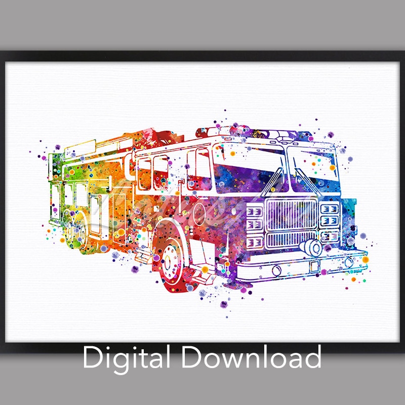 Fire Truck Wall Art - Etsy