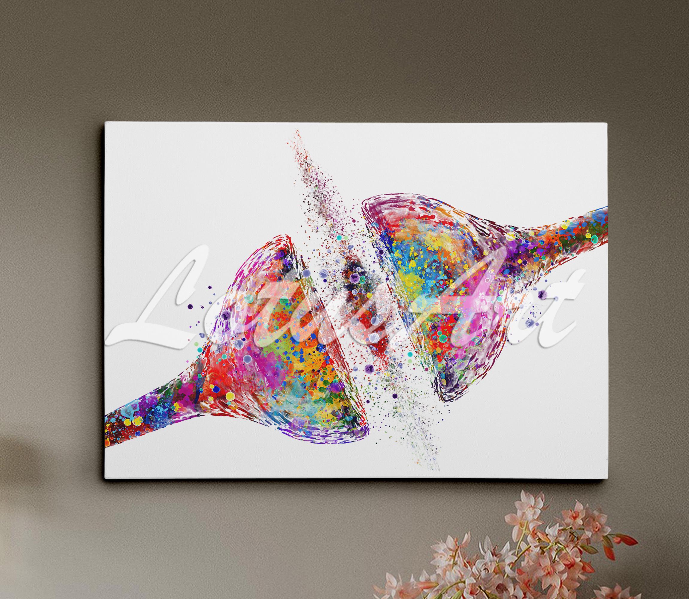 Synapse Receptor Brain Nerve Cell Anatomy Art Canvas Print Doctor ...