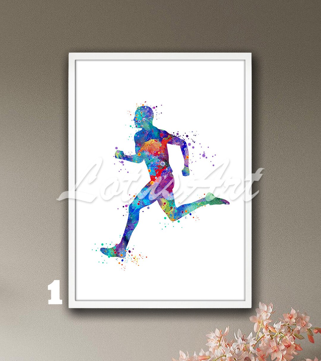 Watercolor Running Art Print: Personalized Sports Poster - Etsy