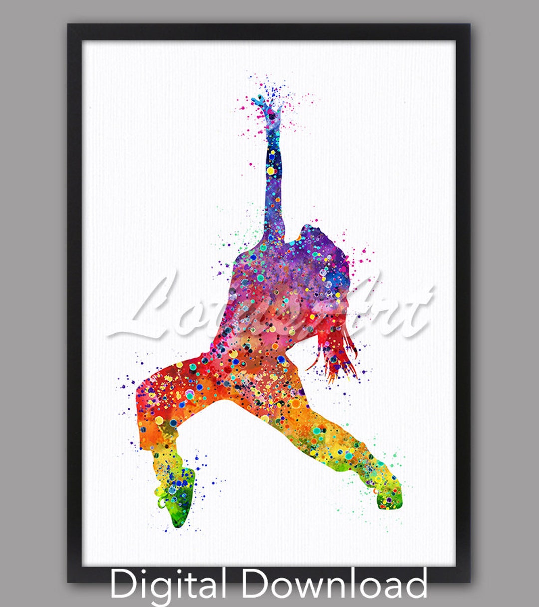 DIGITAL DOWNLOAD Hip Hop Girl Dance Art Dancing Wall Art Watercolor ...