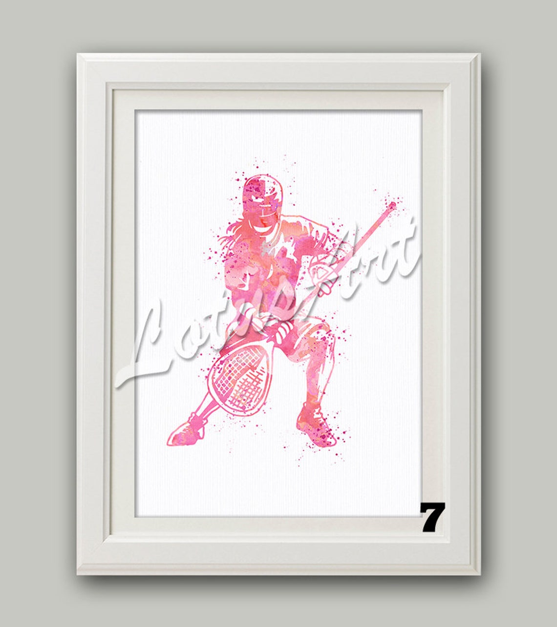 Girl Lacrosse Goalie Wall Art Watercolor Print Sports Nursery - Etsy