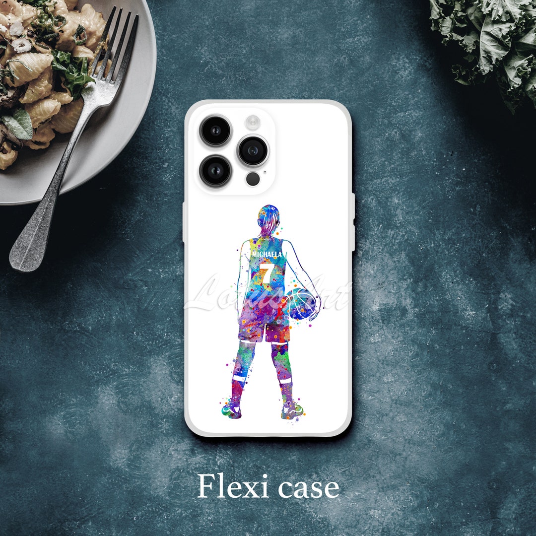 Personalized Basketball Girl iPhone Case: Watercolor Sports Art - Etsy