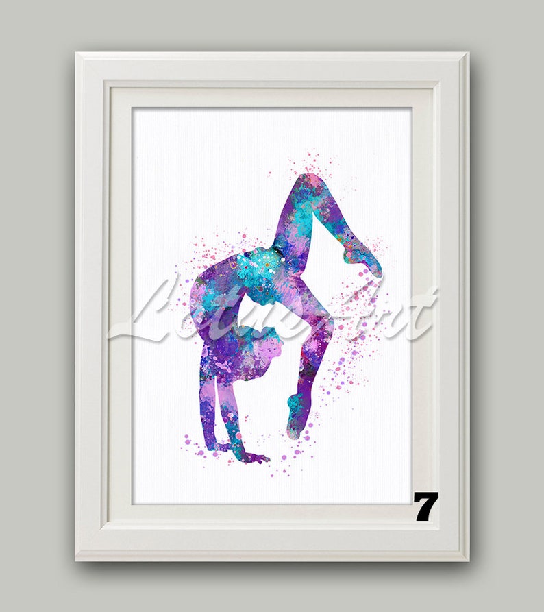 Gymnastics Tumbling Wall Art Watercolor Print Sports Poster - Etsy