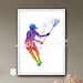 Girl Lacrosse Art Watercolor Print Sports Poster Home Decor Girls Room ...