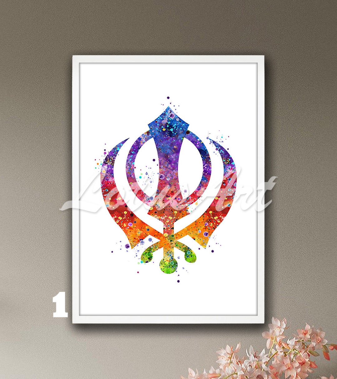 Khanda Symbol Wall Art Print Illustration Meditation Yoga Studio Gift ...