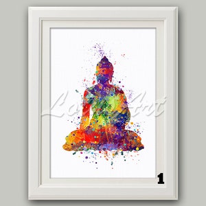 Buddha Wall Art Watercolor Print Zen Decor Yoga Art Meditation | Etsy