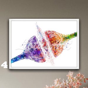 Watercolor Synapse Receptor Print: Brain Cell Anatomy Art - Etsy