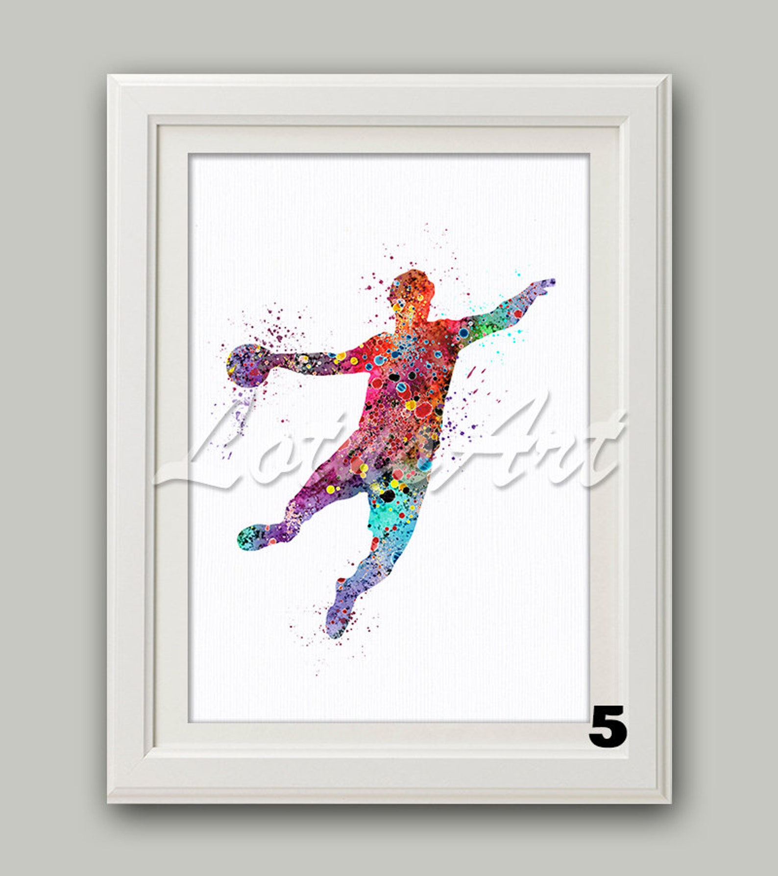 Boy Handball Wall Art Watercolor Print Male Sports Poster Kids - Etsy