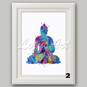 Buddha Wall Art Watercolor Print Zen Decor Yoga Art Meditation | Etsy