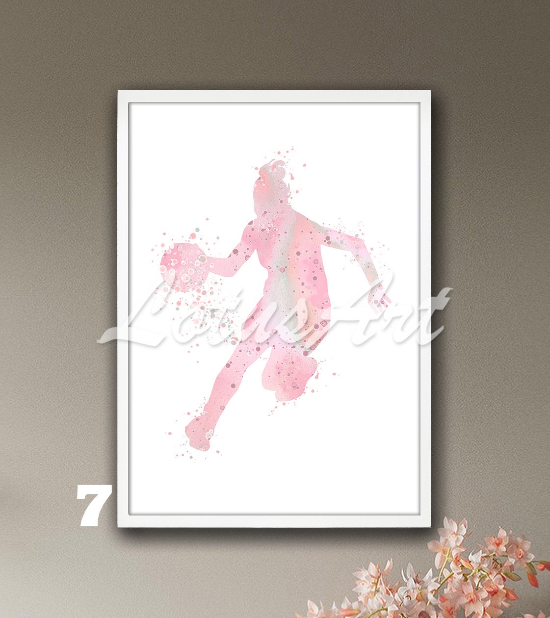 Girl Basketball Watercolor Print: Personalized Sports Poster - Etsy