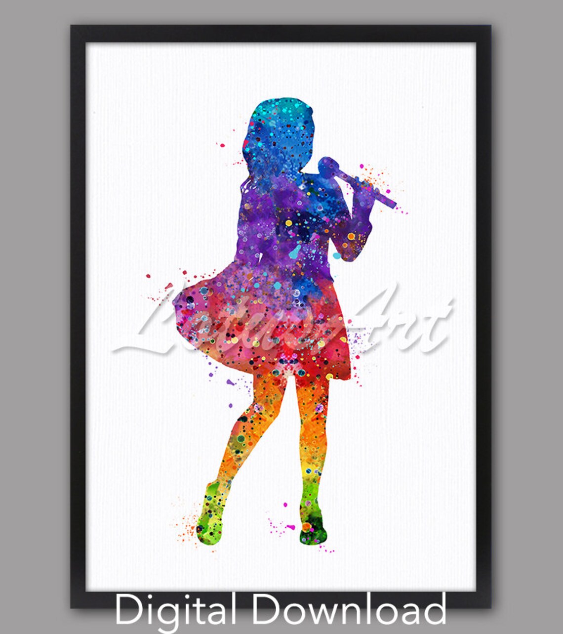 DIGITAL DOWNLOAD Girl Singing Watercolor Print Music Studio - Etsy