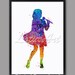 DIGITAL DOWNLOAD Girl Singing Watercolor Print Music Studio Woman ...