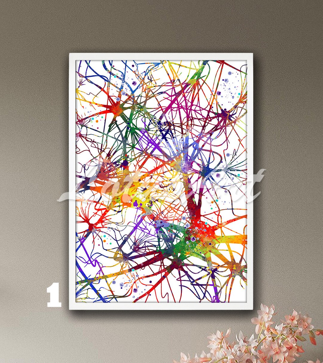 Neurons Art Brain Neurology Neuron Cell Medical Anatomy Art Watercolor ...