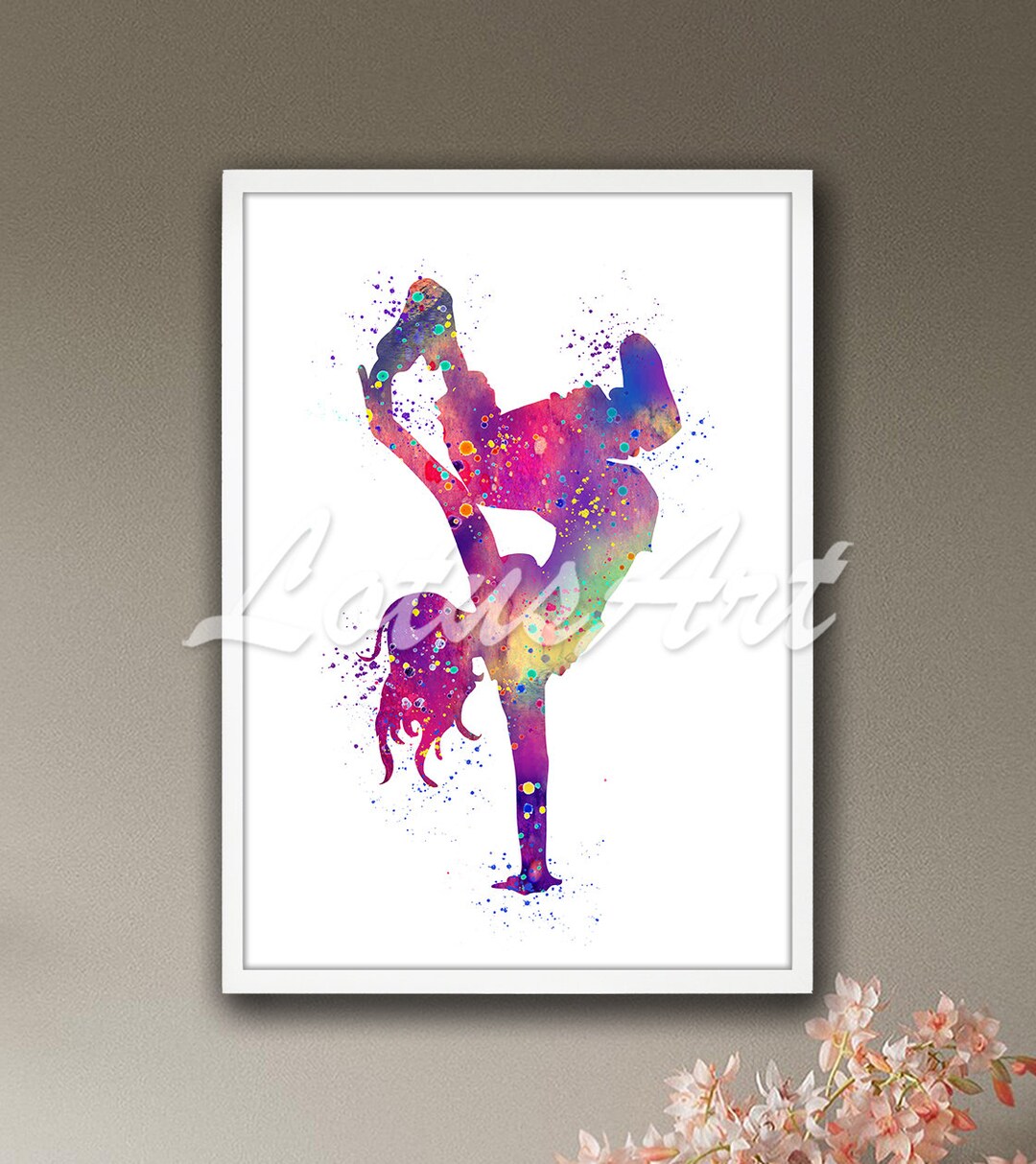 Hip Hop Dancer Watercolor Wall Art Print Painting Street Dance Poster ...
