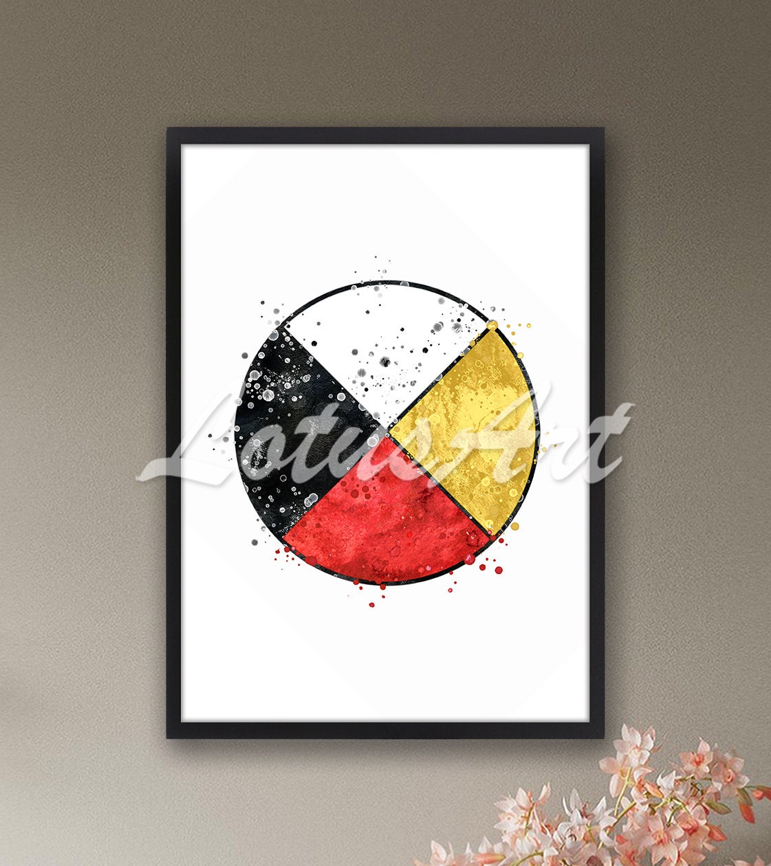 Medicine Wheel Symbol Wall Art Poster Home Decor Painting Sun - Etsy