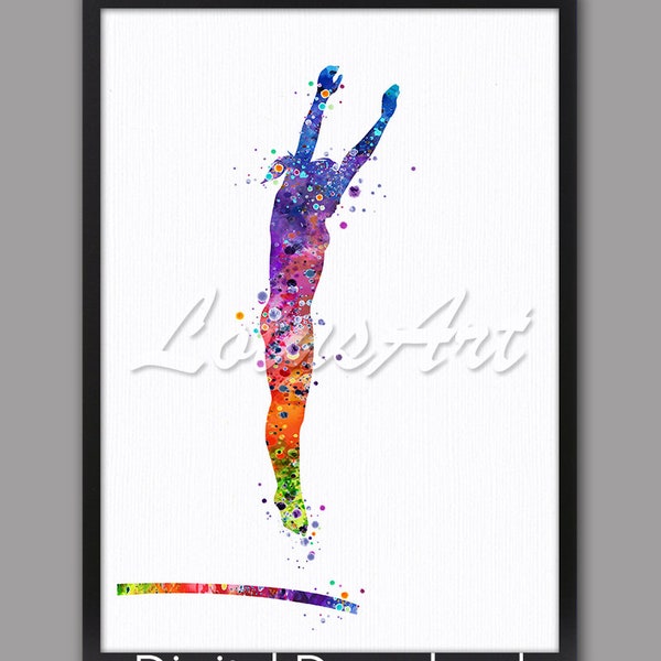 Diving Girl Wall Art - Etsy