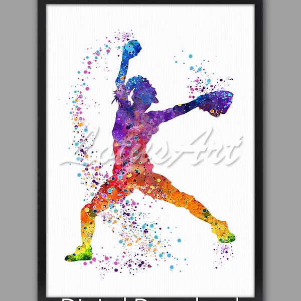 Softball Art - Etsy