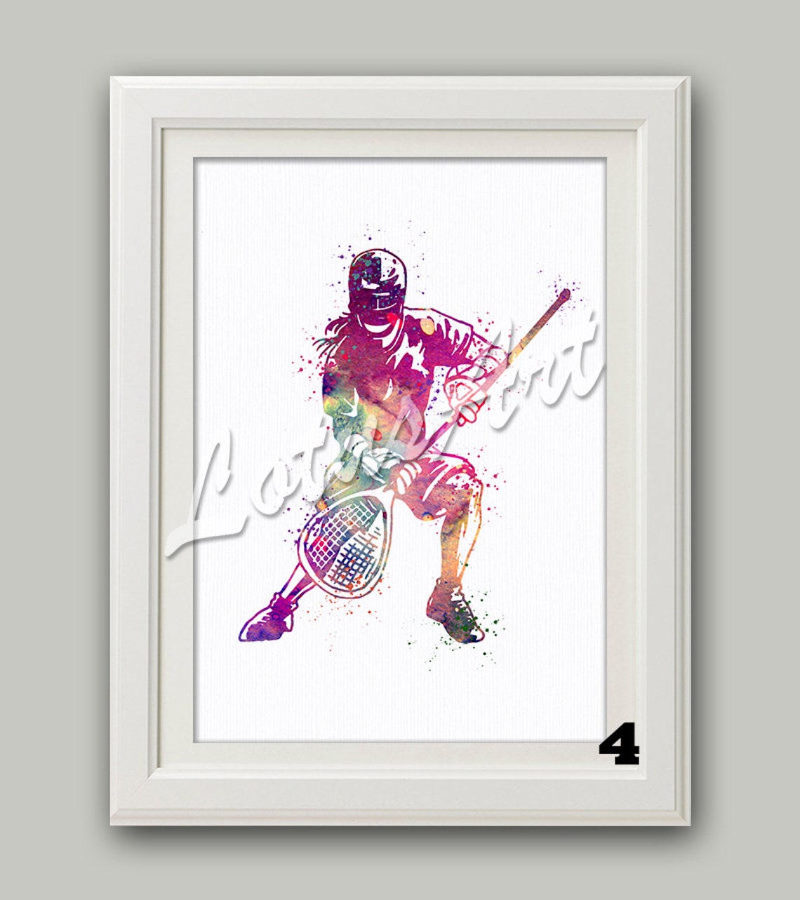 Girl Lacrosse Goalie Wall Art Watercolor Print Sports Nursery - Etsy