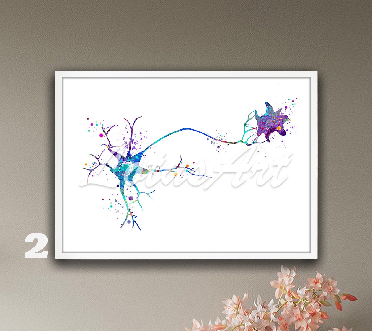Watercolor Neuron Cell Anatomy Print: Medical Neurology Art - Etsy