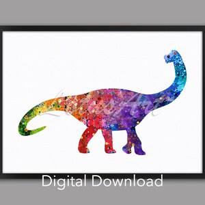 DIGITAL DOWNLOAD Dinosaur Brachiosaurus Wall Art Wild Animals Nursery ...