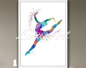 Tumbling Gymnastics Equestrian Vaulting Framed Wall Art Watercolor ...