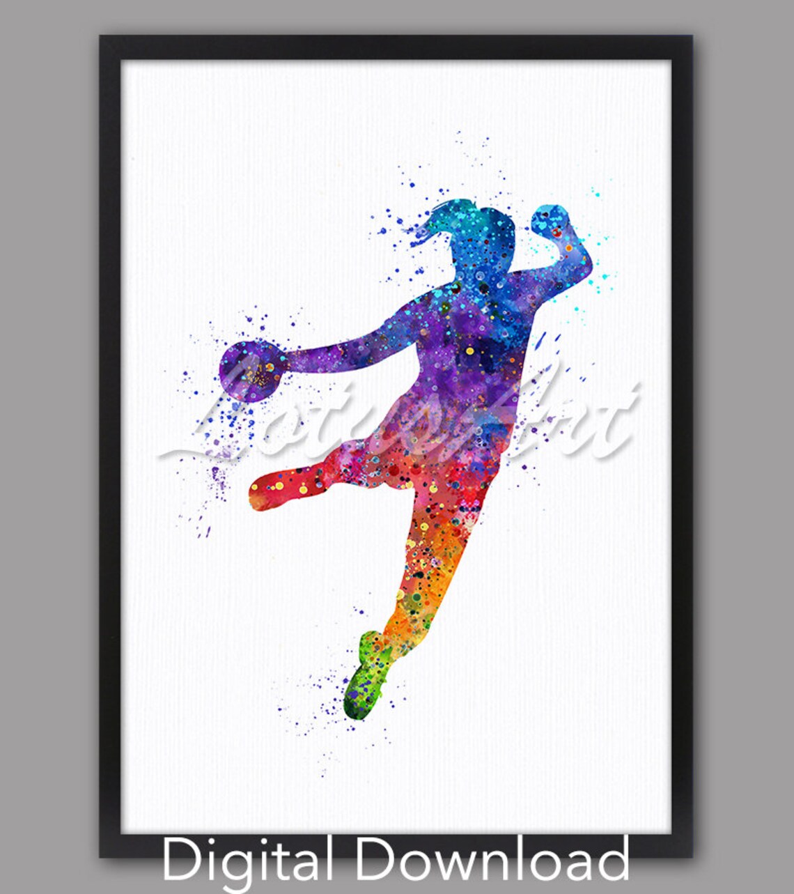 DIGITAL DOWNLOAD Girl Handball Wall Art Sports Poster Coach - Etsy