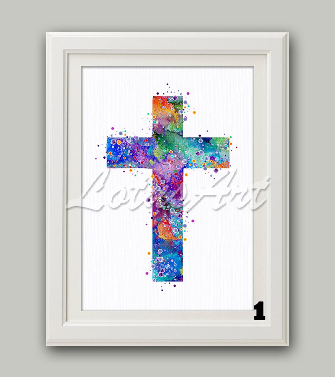 Christian Cross Wall Art Watercolor Print Cross Symbol Home - Etsy