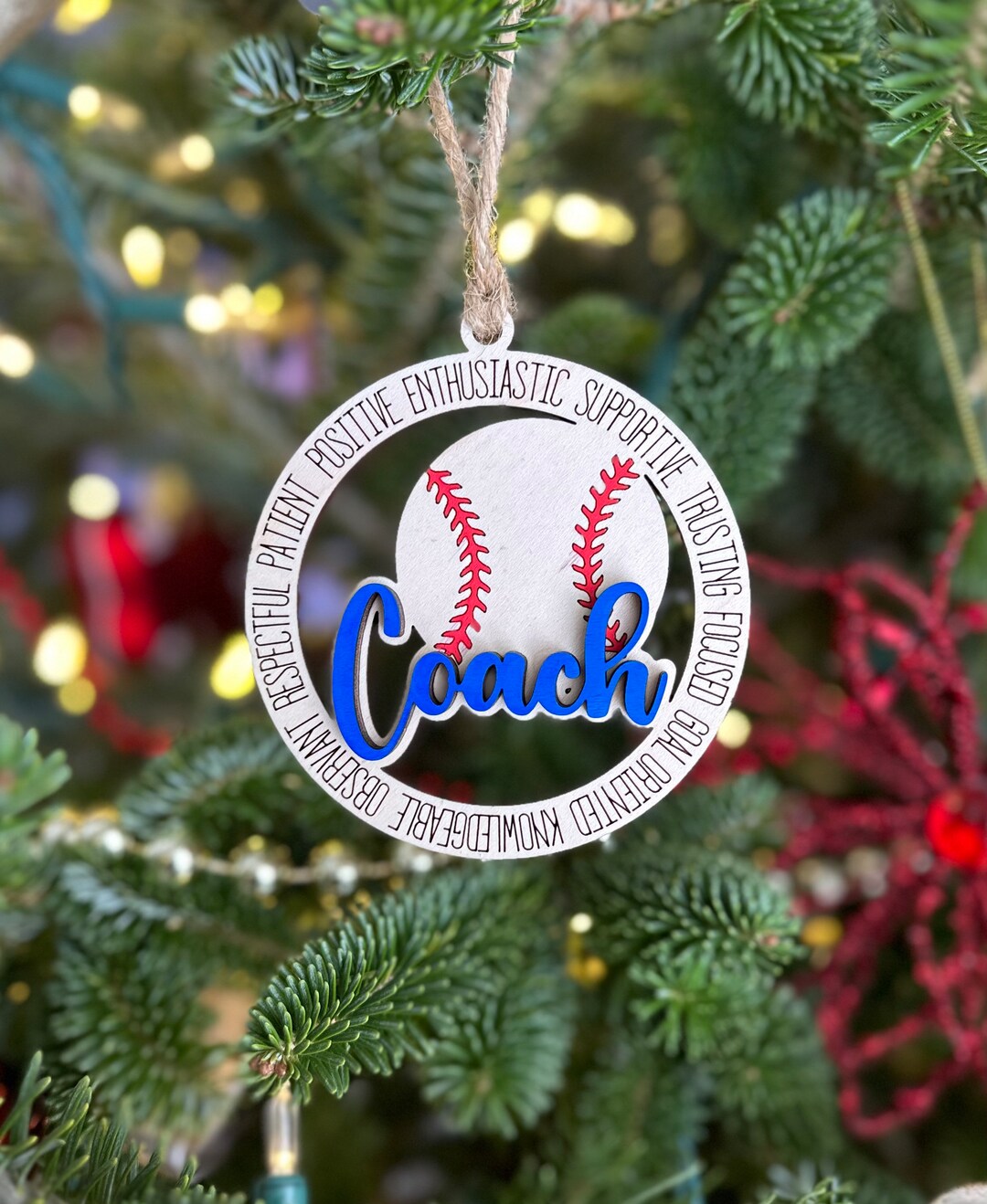 Baseball Coach Christmas Tree Ornament - Etsy