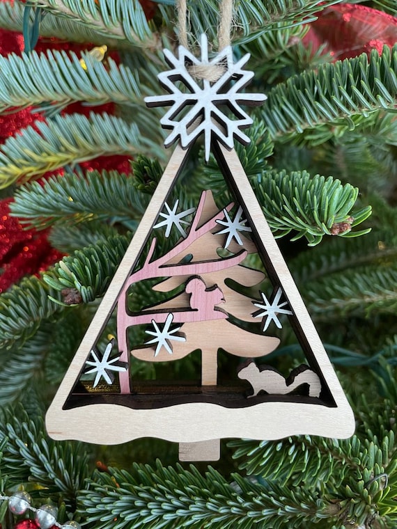 Squirrel Christmas Tree Ornament Personalized - Etsy