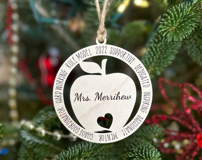 Personalized Wooden Crayon Pencil Winter Tree Ornament Your Name ...