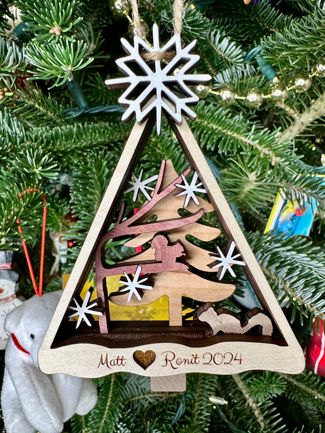 Squirrel Christmas Tree Ornament - Personalized - Etsy