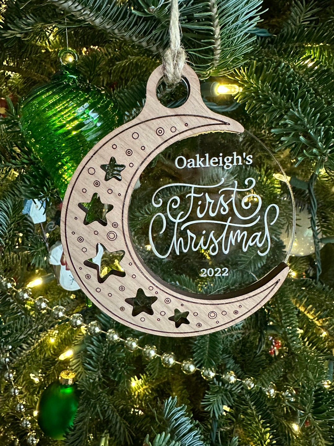 My First Christmas Ornament - Christmas Moon - Etsy
