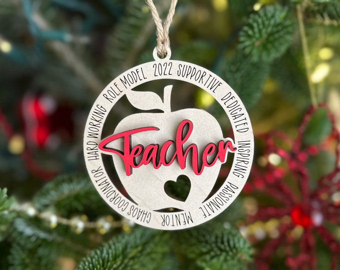 Personalized Wooden Crayon Pencil Winter Tree Ornament Your Name ...