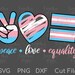 Peace Love Equality Trans Rights SVG Transgender Peace Sign Flag ...