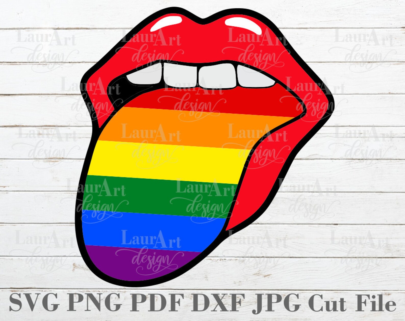 Open Mouth SVG Lips Rainbow Tongue Out LGBTQ Flag File For | Etsy