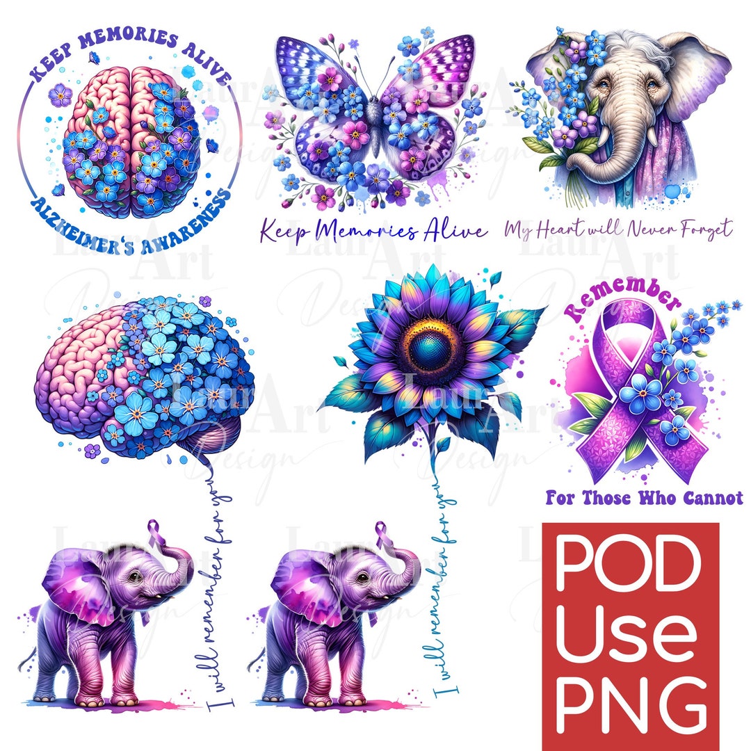 Alzheimer's Awareness Elephant I Will Remember for You Sunflower ...