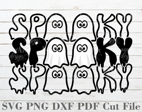 Spooky SVG Halloween Ghost Dripping Text Drip Font Cut - Etsy
