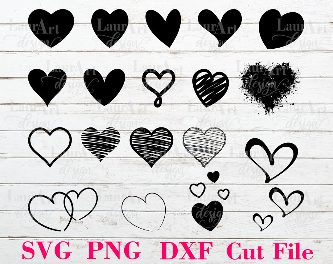 Corazones SVG Clipart Vector Cut File Decal Vinyl Sticker Transfer ...