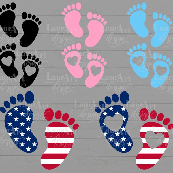 American Flag Foot Prints - Etsy