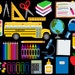 Back to School Clipart Set SVG Supplies Office Stationery Crayons ...