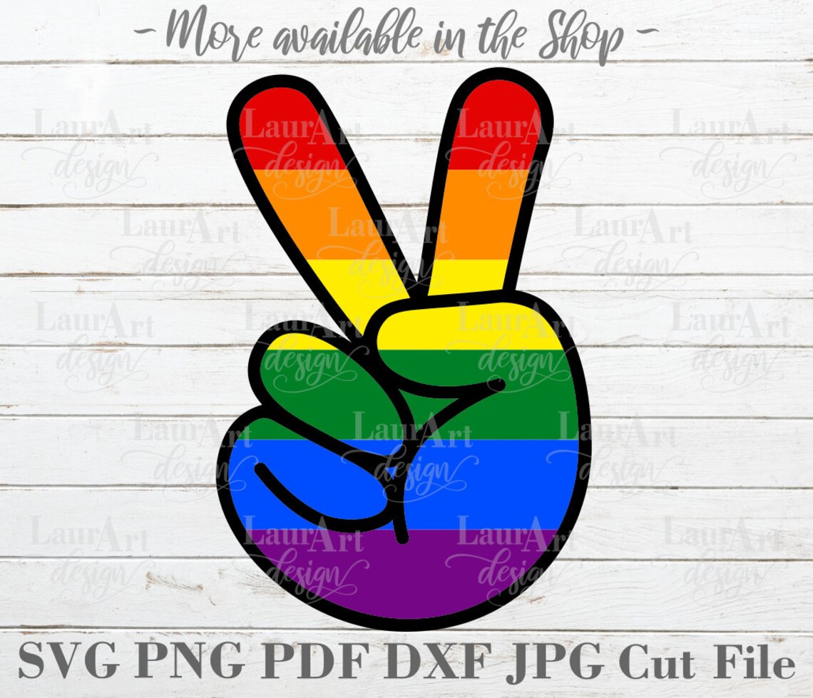 Peace Love Pride SVG Rainbow Sign LGBTQ Pride Flag Distressed | Etsy