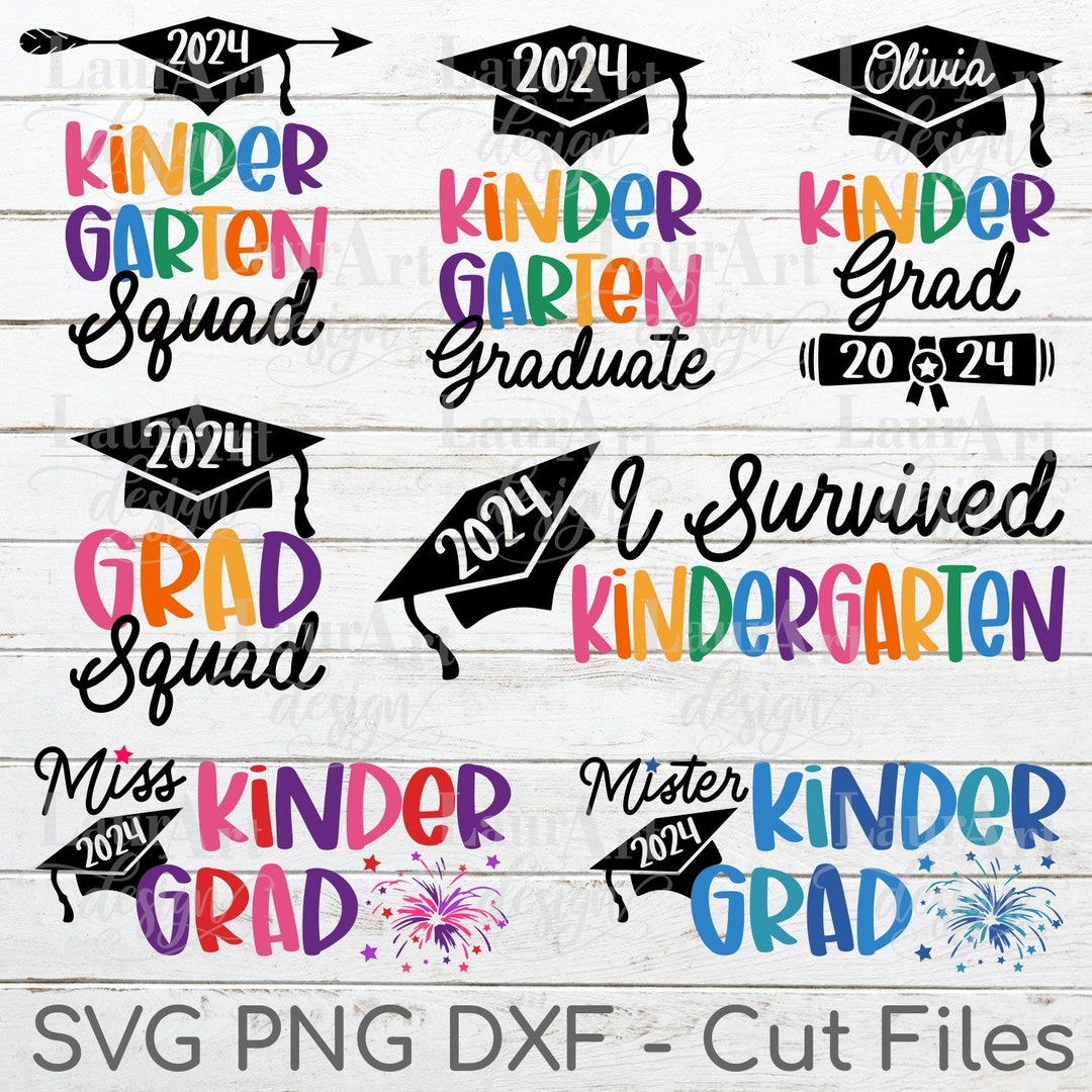 Kindergarten Grad Squad SVG 2024 I Survived Mr Miss Graduation ...