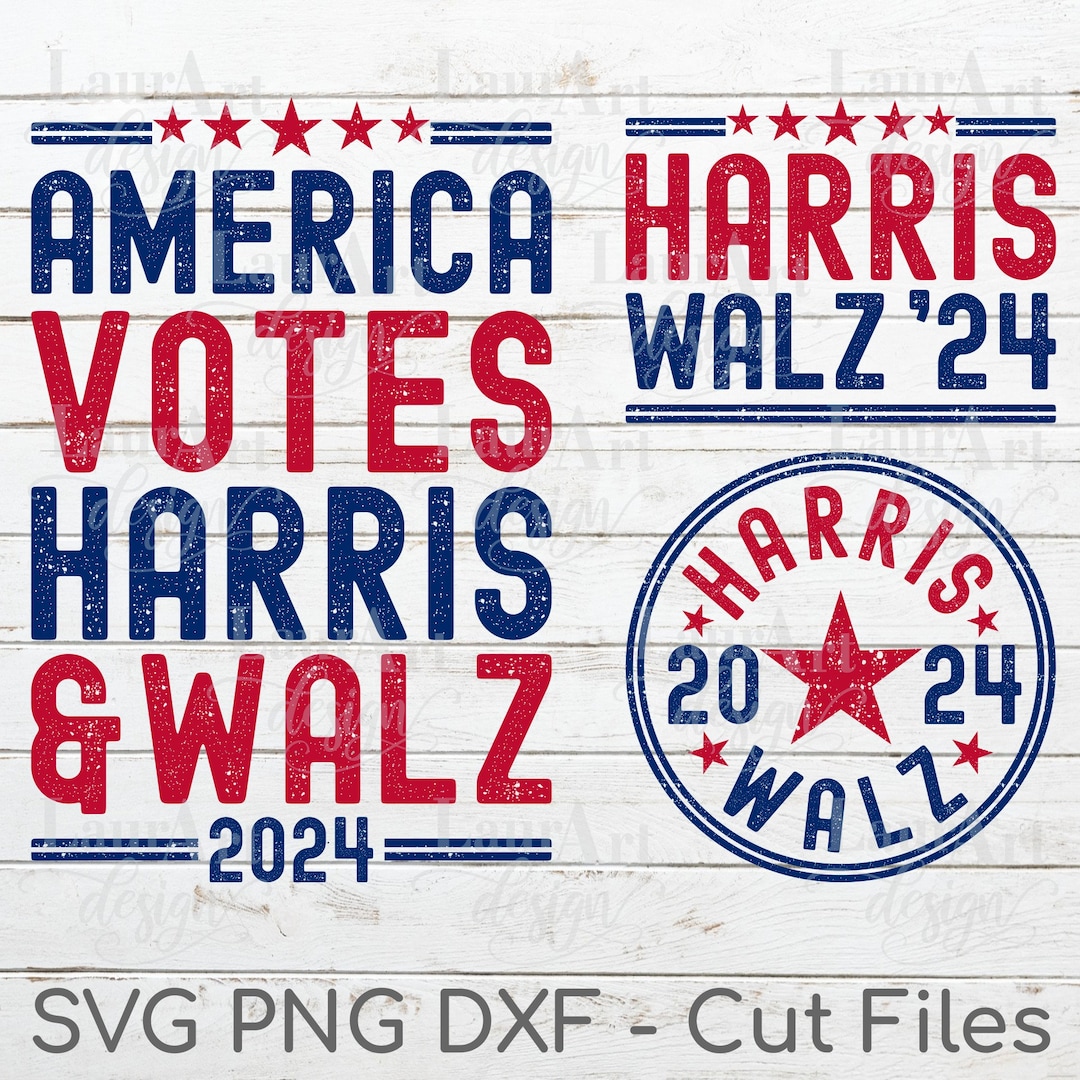 Harris Walz 2024 SVG Kamala Harris Tim Walz T-shirt PNG Grunge Text ...