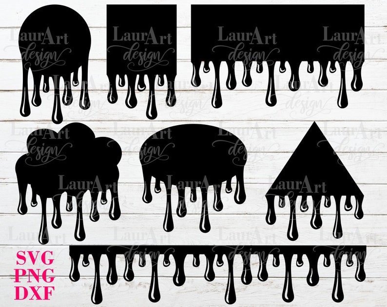 Drip Shapes SVG Clipart Circle Rectangle Triangle Cloud Badge - Etsy