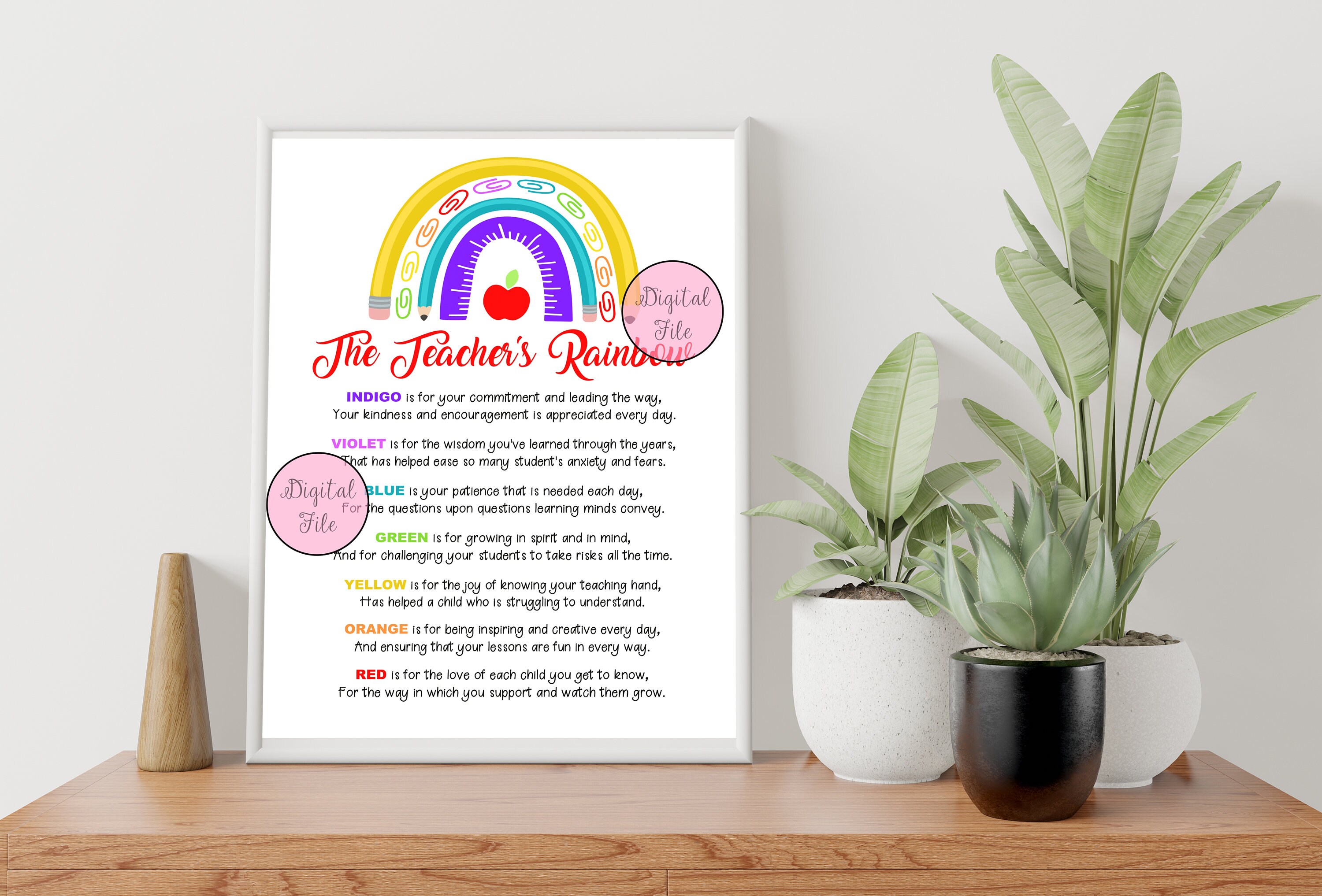 Teacher Poem//rainbow//teacher Appreciation//thank You//teacher - Etsy